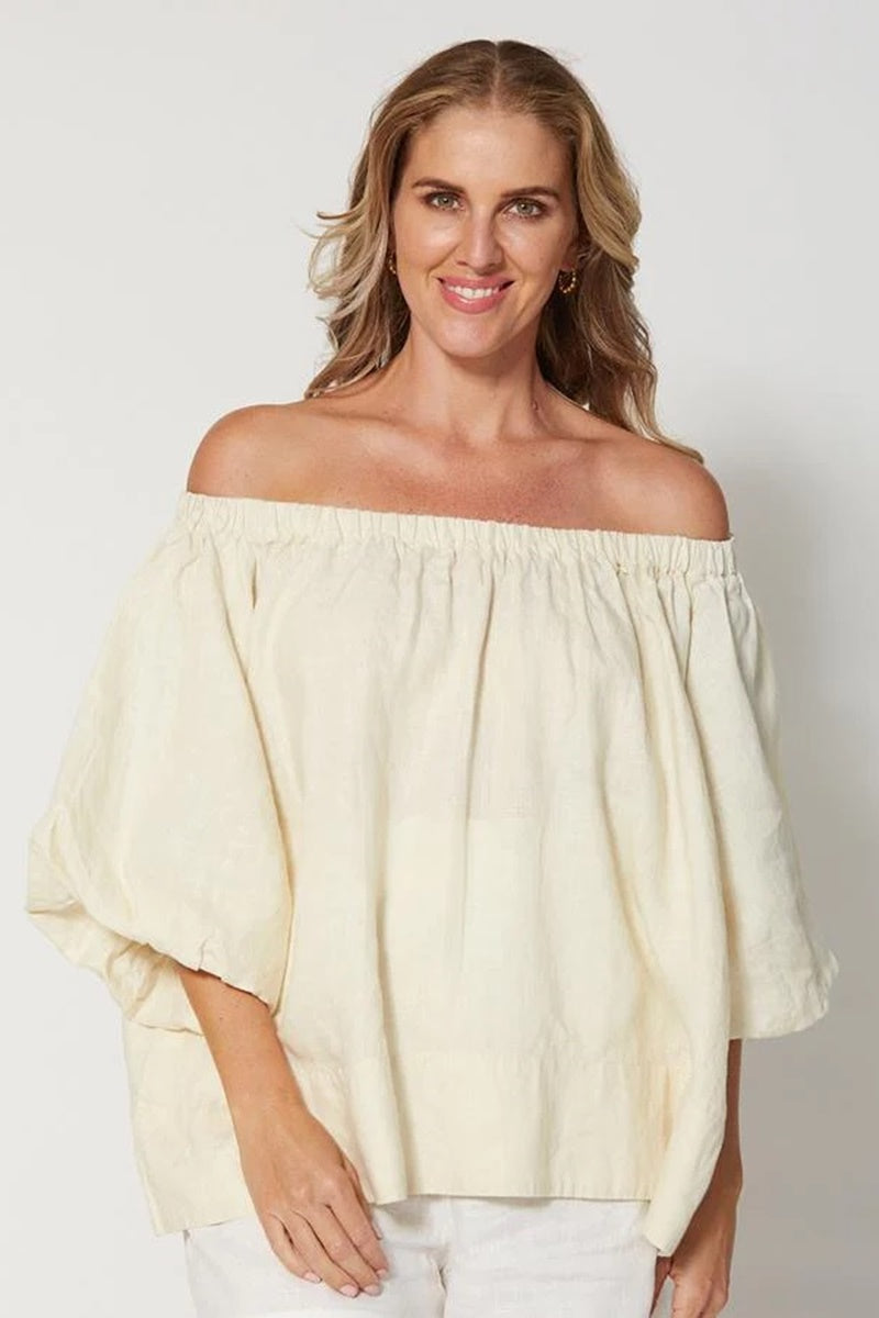 Shop Stella + Gemma - Santorini Blouse - Linen | milk + ginger – Milk + Ginger