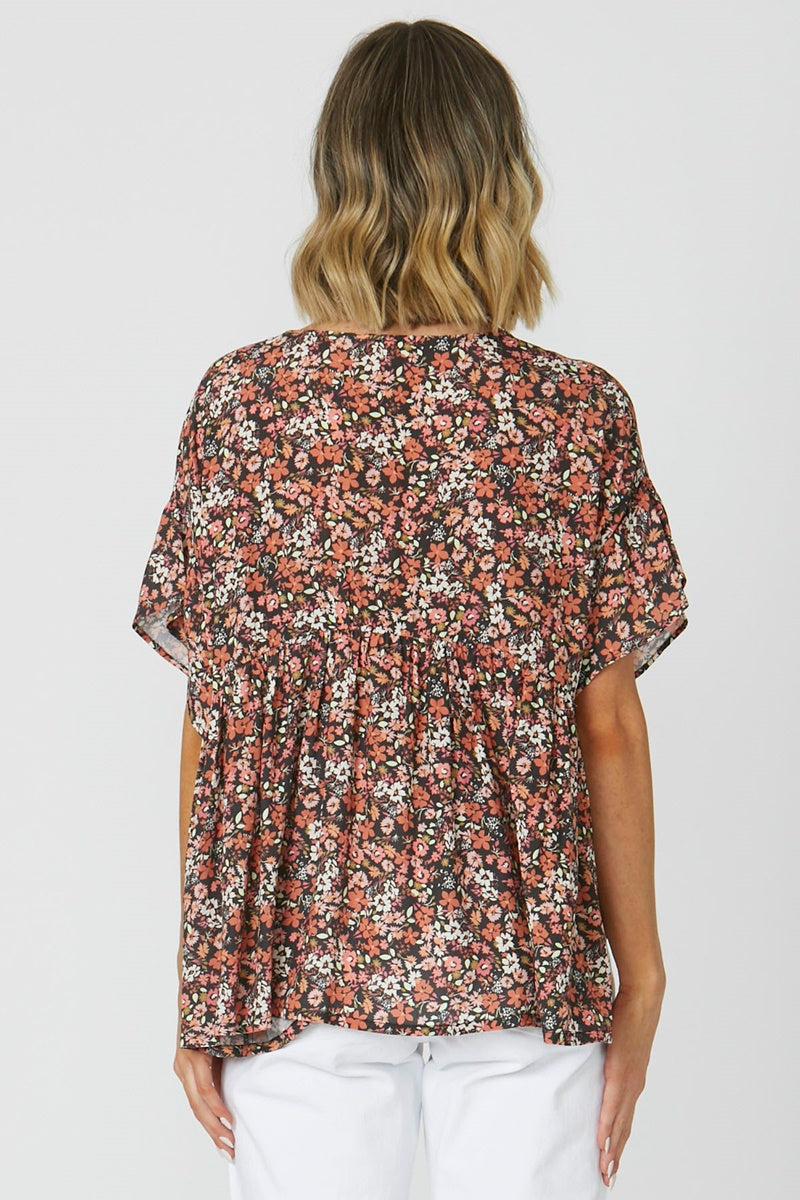 Sass - Meredith Top - Choc Ditsy – Milk + Ginger