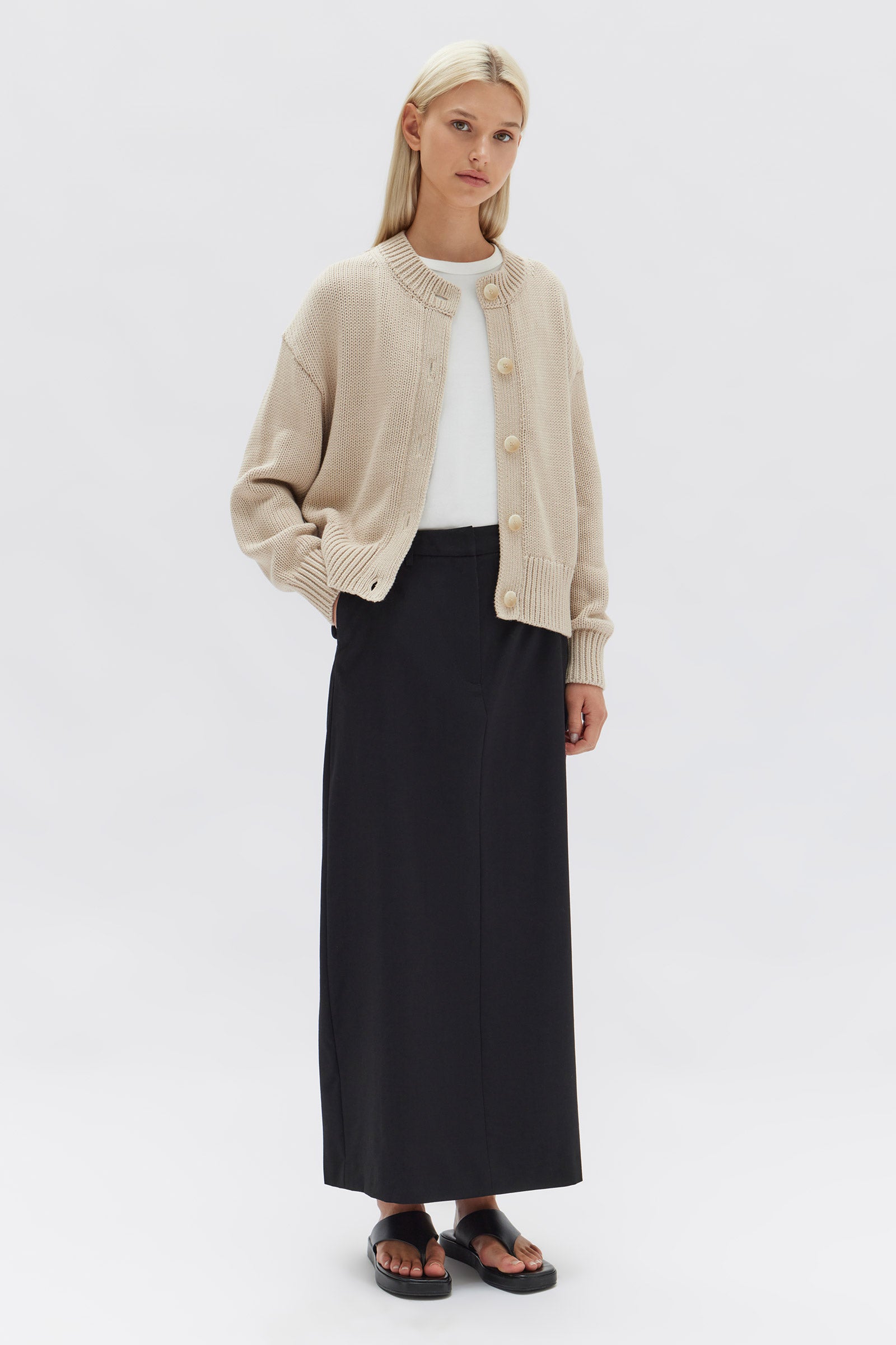 Shop Assembly Label - Ava Knit Cardigan - Natural | milk + ginger ...
