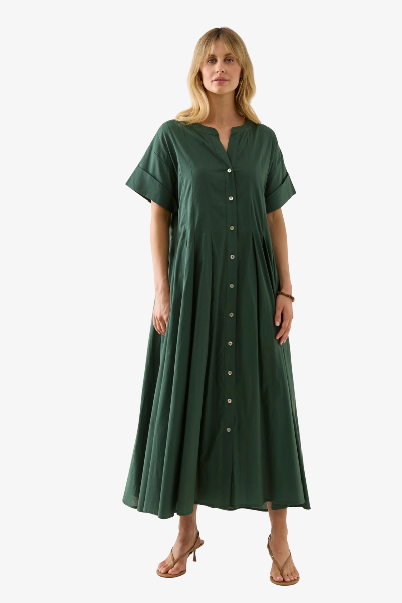 Shop Isle of Mine - Aurora Pleat Maxi - Myrtle | milk + ginger – Milk ...