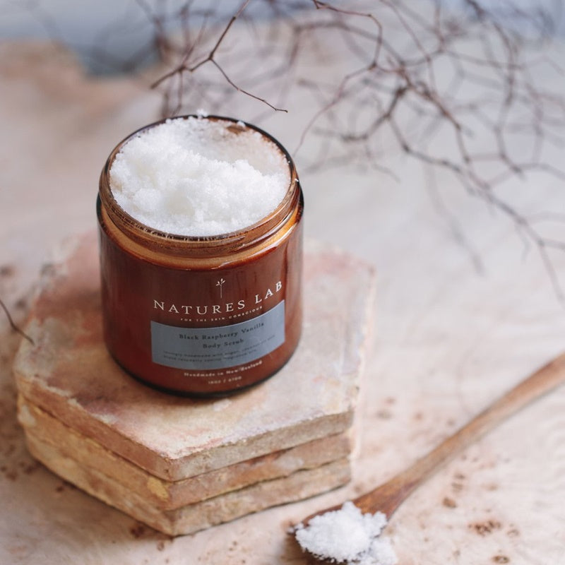 Shop Natures Lab - Black Raspberry Vanilla Body Scrub | milk + ginger ...