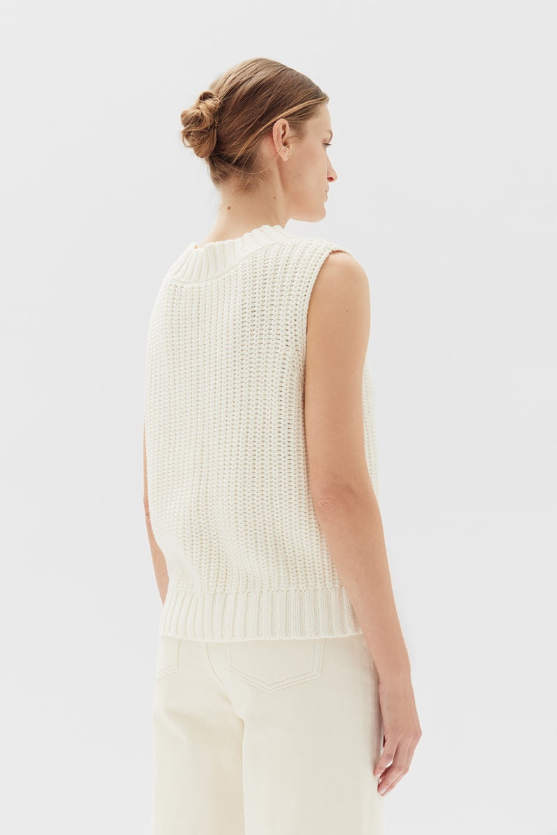 Shop Assembly Label - Charlotte Cotton Knit Vest - Antique White | milk ...
