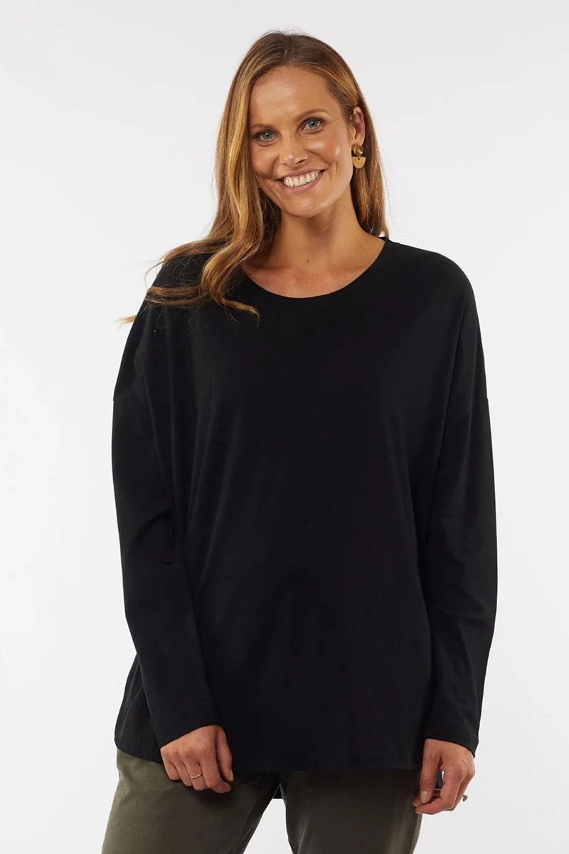 Shop Elm - Society Long Sleeve Tee - Black | milk + ginger – Milk + Ginger