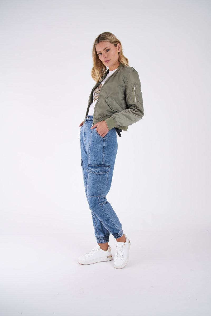 Shop Sass - Zoe Bomber Jacket - Khaki | milk + ginger – Milk + Ginger