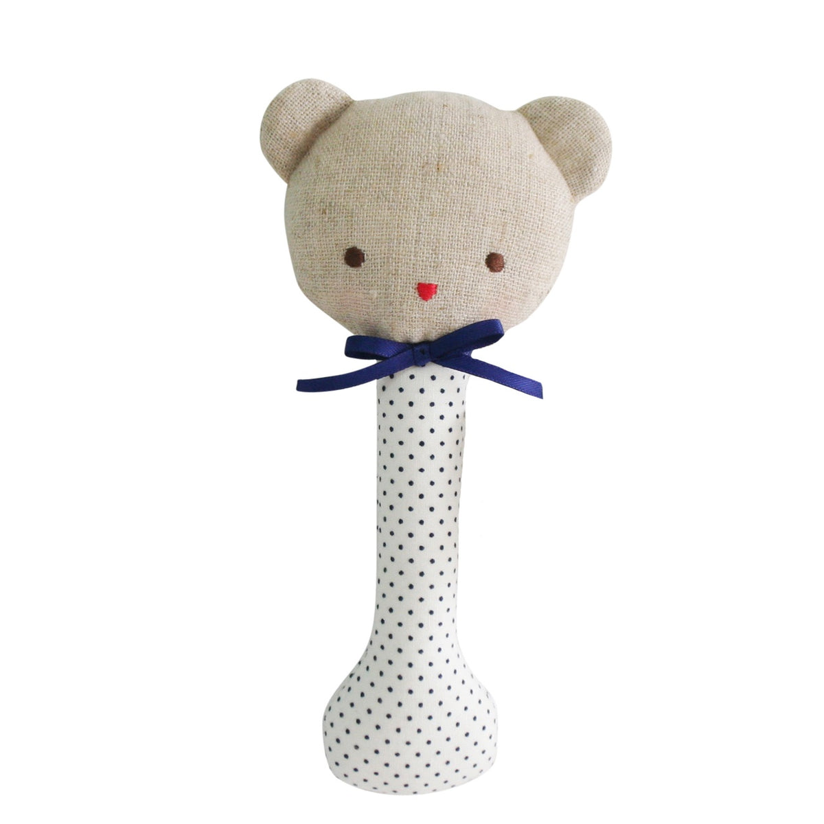 Shop Alimrose - Baby Bear Stick Rattle Navy Spot | milk + ginger – Milk ...