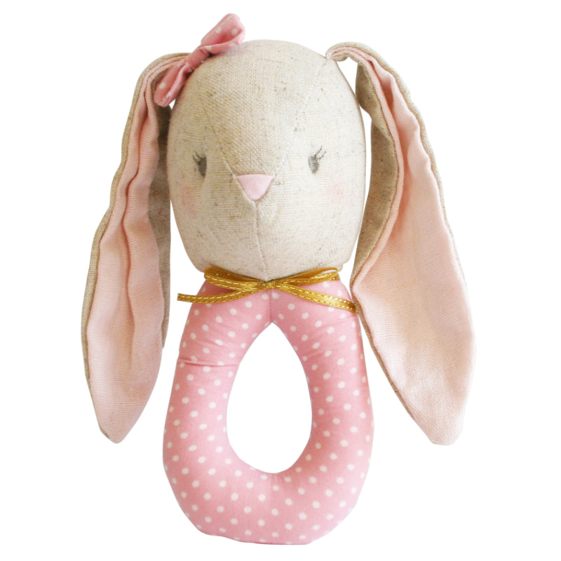 Shop Alimrose - Linen Baby Pearl Grab Rattle - Blush | milk + ginger ...