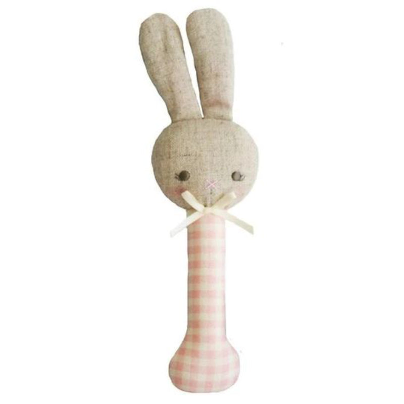 Shop Alimrose - Rosie Bunny Stick Rattle - Pink Cream | milk + ginger ...