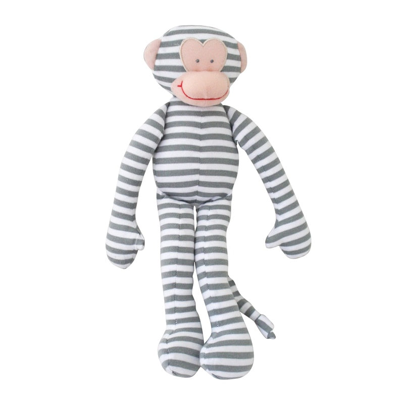 Shop Alimrose - Monkey Rattle - Grey stripe | milk + ginger – Milk + Ginger