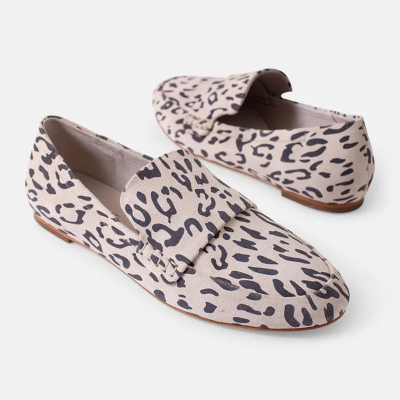 Shop Walnut - Dutch Suede Loafer - Vanilla Leopard | milk + ginger ...