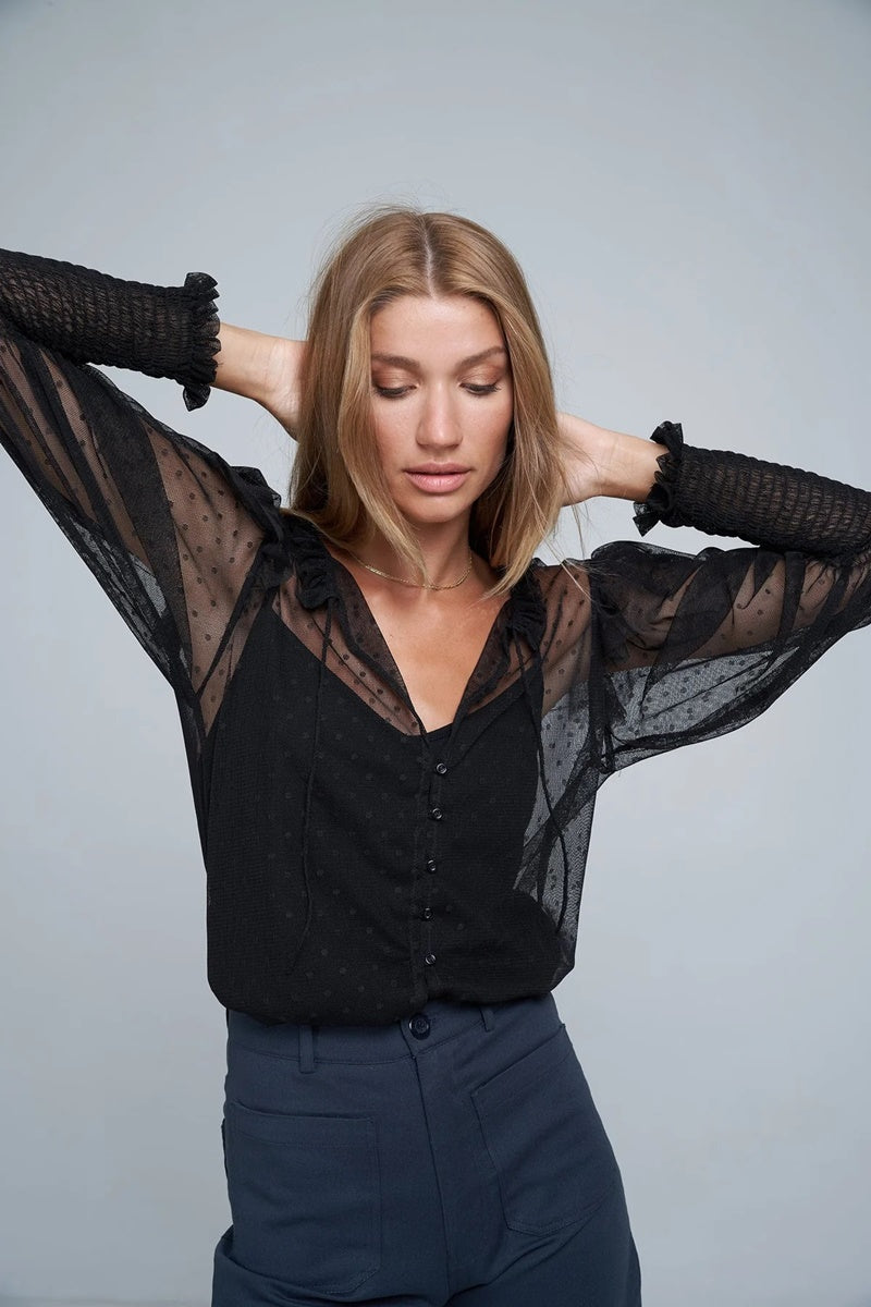 Shop Lilya - Lacey Top - Black | milk + ginger – Milk + Ginger
