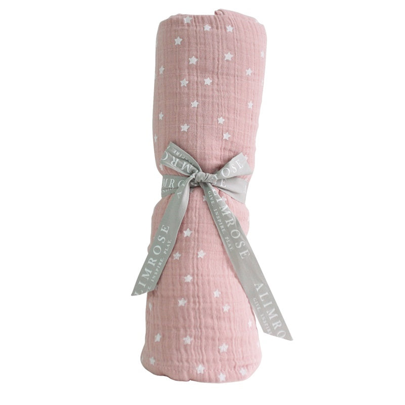 Shop Alimrose - Muslin Swaddle Starry Night - Pink | milk + ginger ...