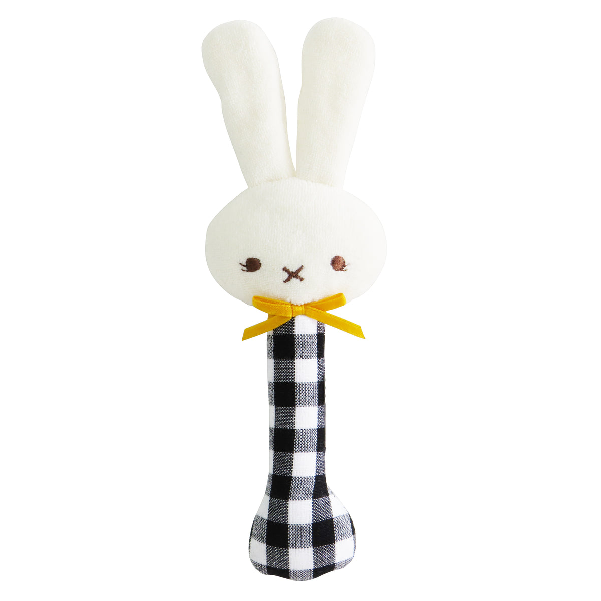 Shop Alimrose - Bunny Stick Rattle - Black Gingham | milk + ginger ...
