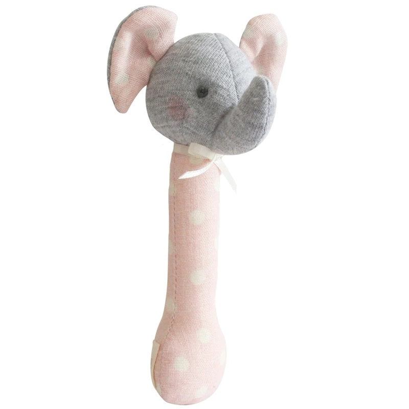 Shop Alimrose - Elephant Stick Rattle - Pale Pink | milk + ginger ...