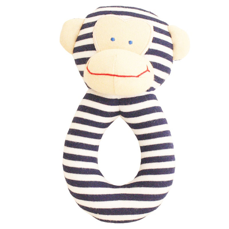 Shop Alimrose - Monkey Grab Rattle - Navy | milk + ginger – Milk + Ginger