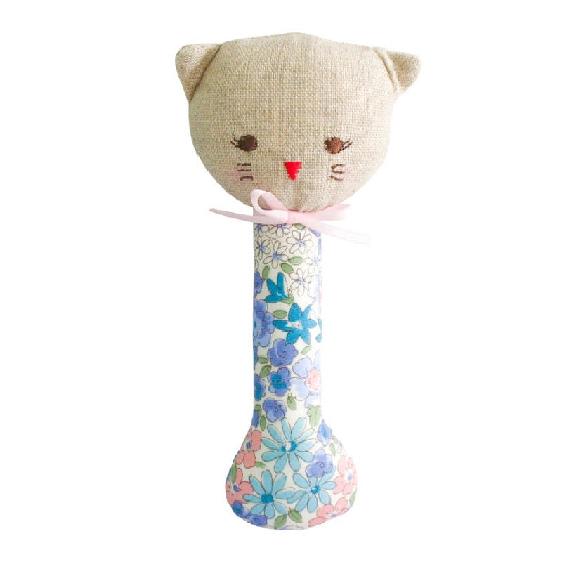 Shop Alimrose - Kitty Stick Rattle - Liberty Blue | milk + ginger ...