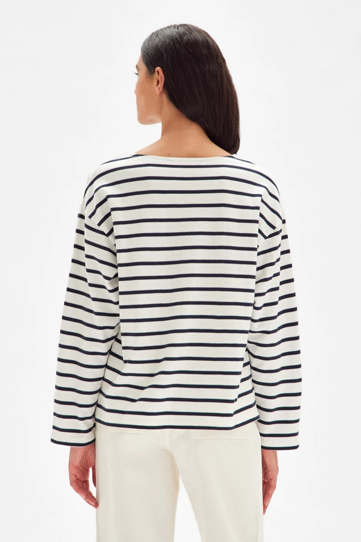Shop Assembly Label - Bateau Long Sleeve Tee - True Navy Stripe | milk ...