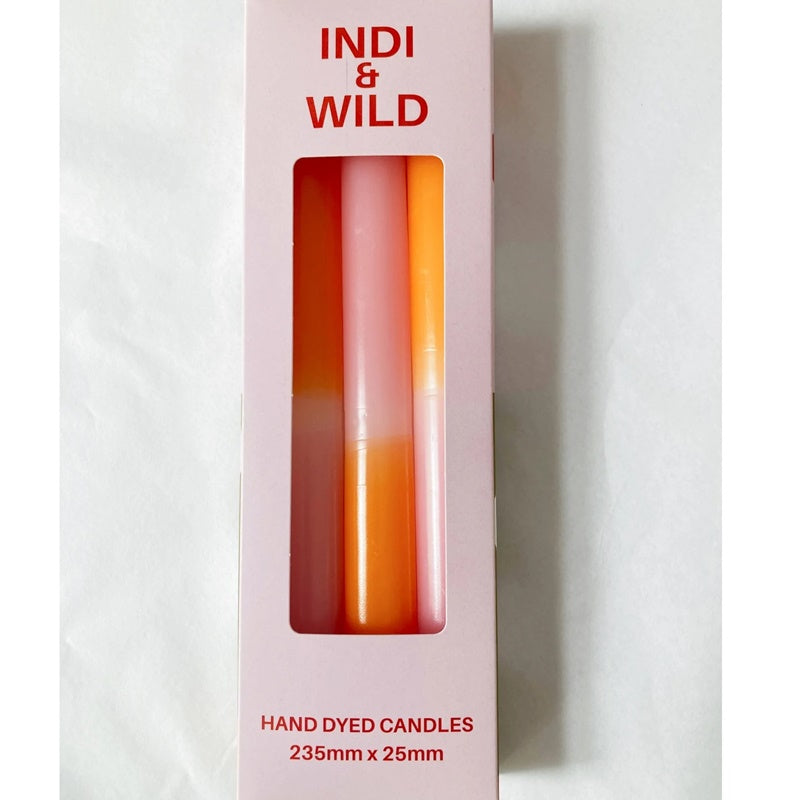 Indi & Wild - Candle - Pink & Orange – Milk + Ginger